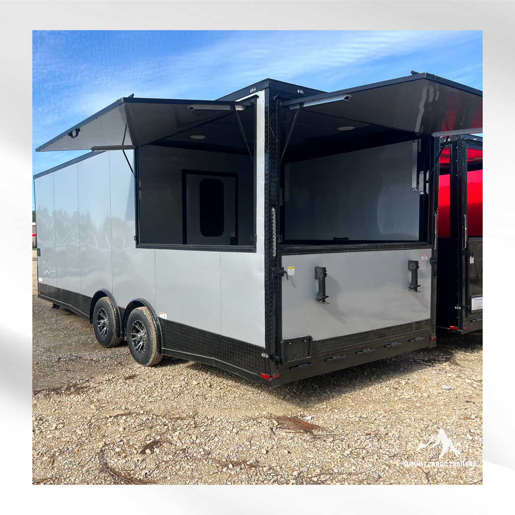 8.5X22TA Silver Concession Porch Trailer – Summit Cargo Trailers