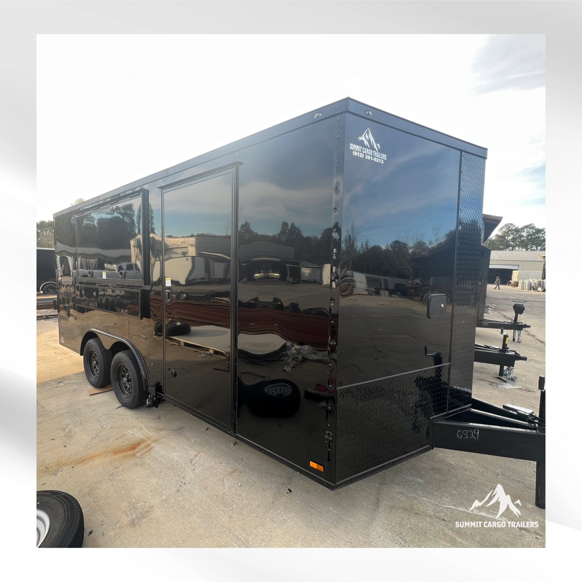 8.5X16TA Charcoal Concession Gullwing Porch Trailer – Summit Cargo Trailers