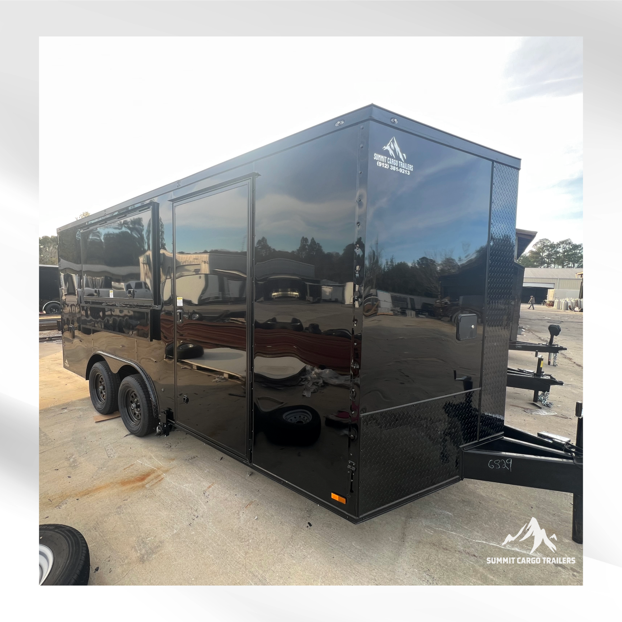 8.5X16TA Charcoal Concession Gullwing Porch Trailer – Summit Cargo Trailers