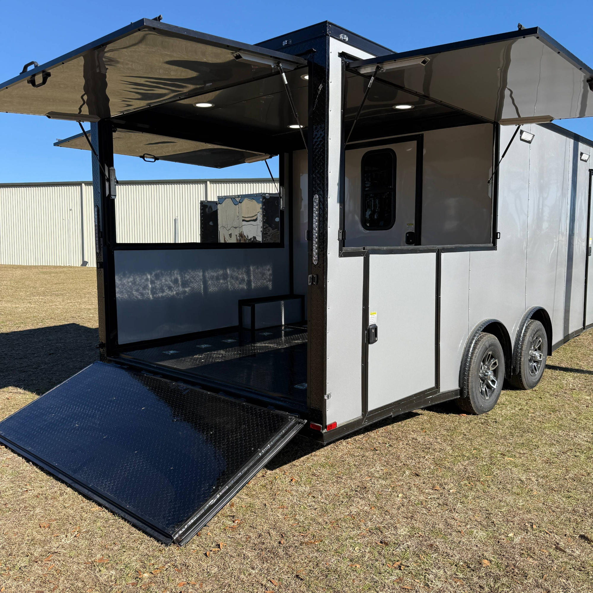 8.5X22TA Silver Gullwing Porch Trailer – Summit Cargo Trailers